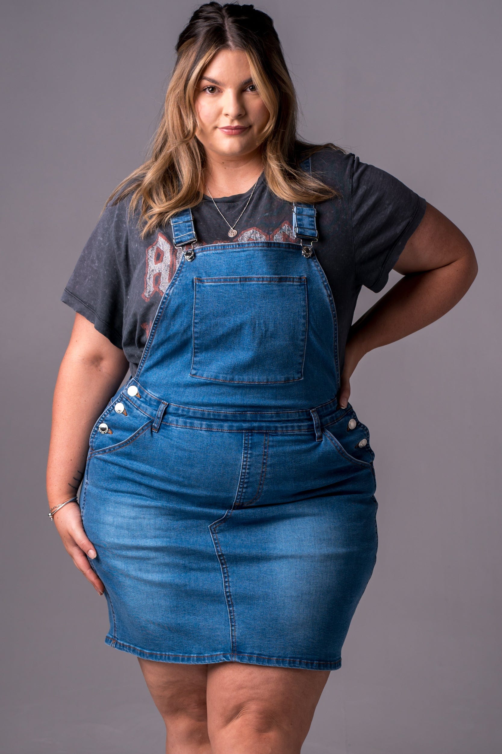 Classic Denim Overall Dress | Designer Fit | Zasha